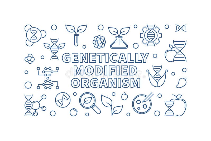 Genetically Modified Organism Vector Line Blue Illustration Stock ...