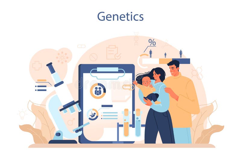 Geneticist Concept. Medicine and Science Technology Stock Vector ...