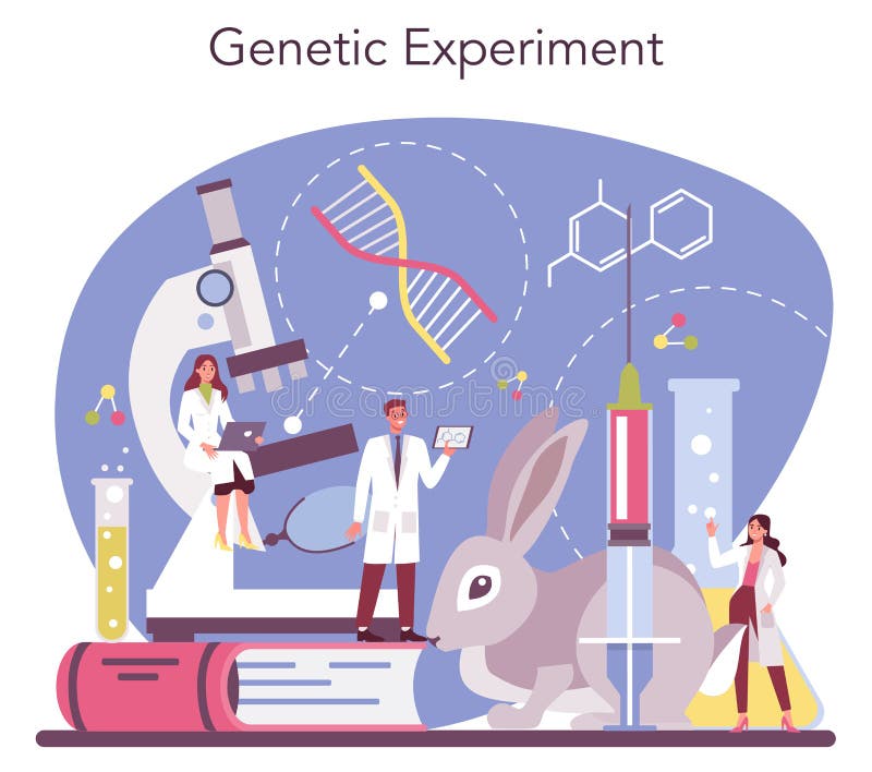 Cartoon Geneticist Who Makes Genetic Manipulation Stock Vector ...