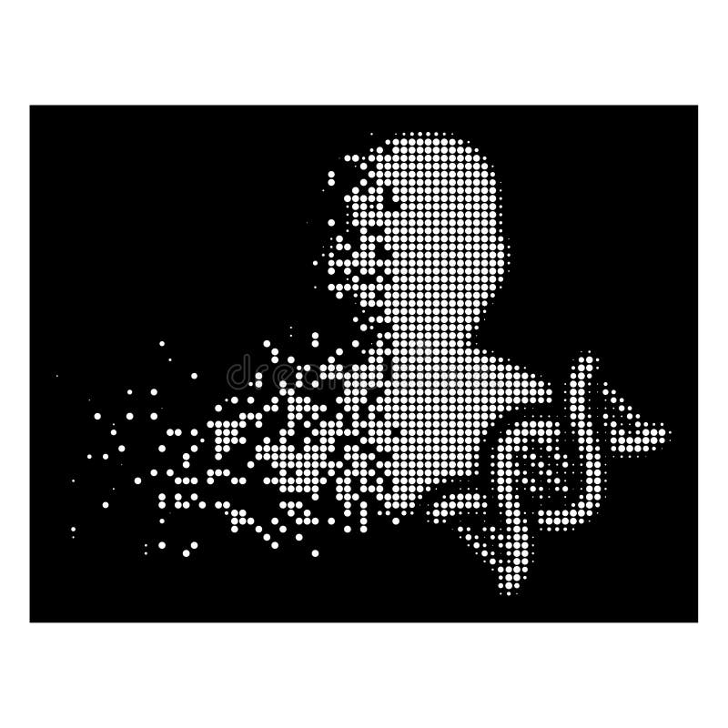 Bright Fragmented Pixelated Halftone Geneticist DNA Icon Stock Vector ...
