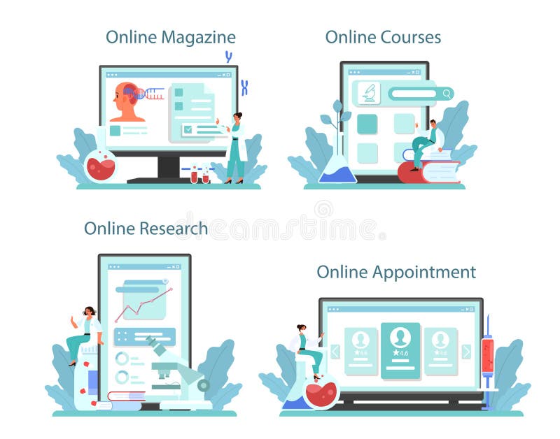 Geneticist Online Service or Platform Set. Medicine and Science ...