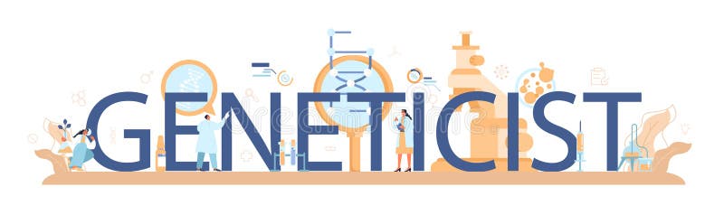 Genetics Typographic Header. Medicine and Science Technology Stock ...