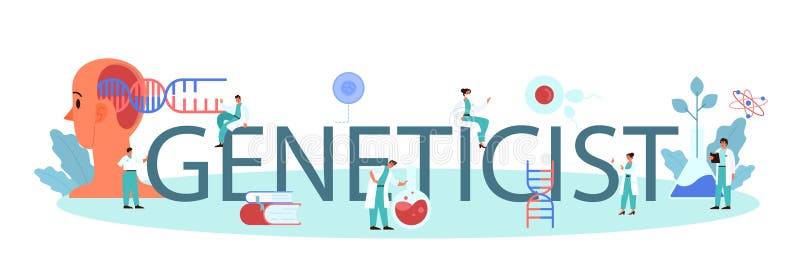 Genetics Typographic Header. Medicine and Science Technology Stock ...