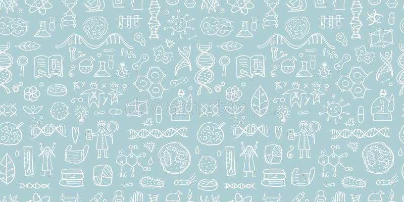 Genetics and Chemistry, Biology Seamless Pattern for Your Design Stock ...