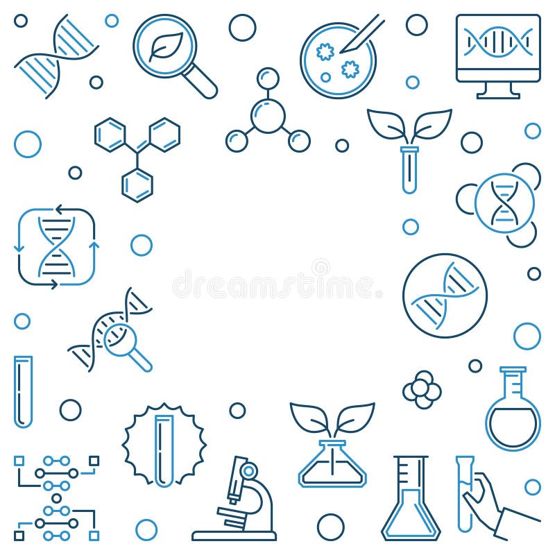 Genetics Concept Outline Square Frame. Vector Illustration Stock Vector ...