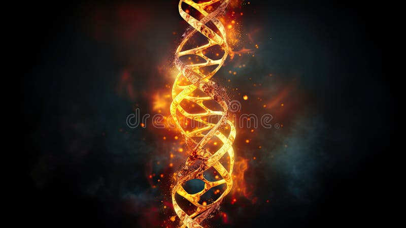 Genetics dna fire stock illustration. Illustration of science - 307662201