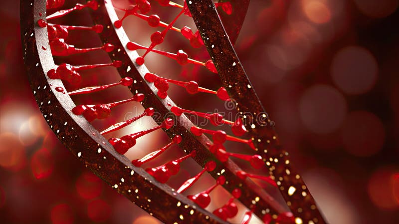 Genetics dna red stock illustration. Illustration of engineering ...