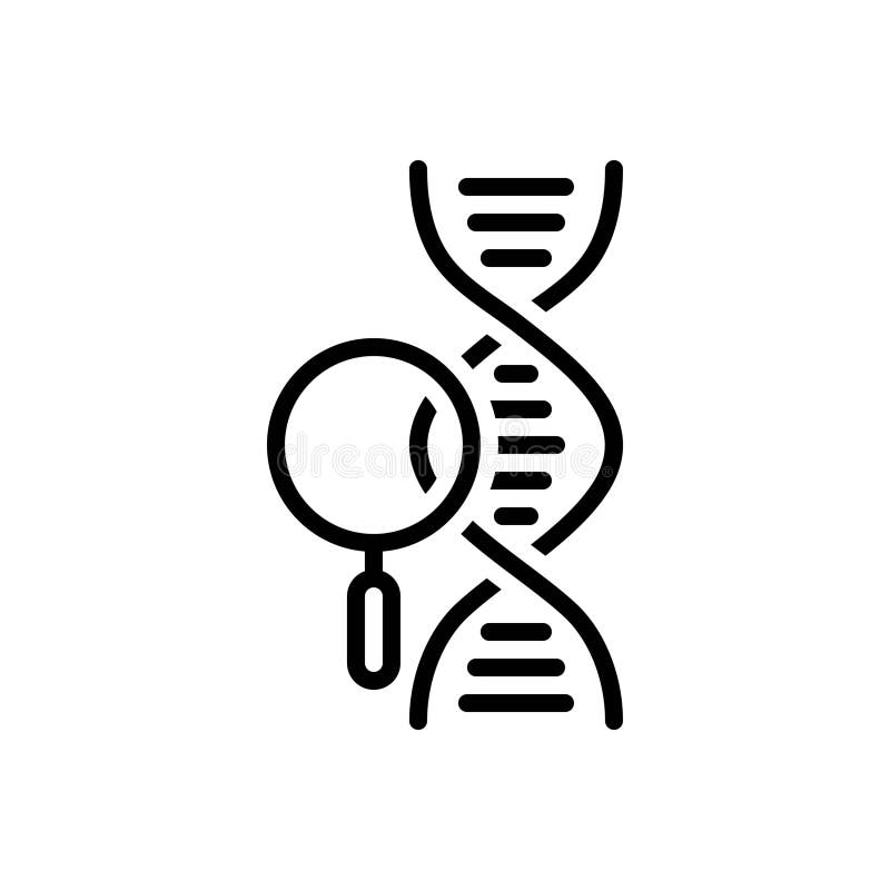 Black Line Icon for Genetics, Dna and Search Stock Vector ...
