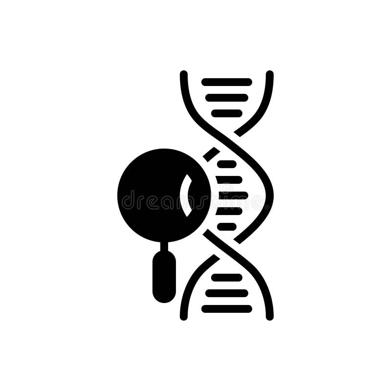 Black Solid Icon for Genetics, Dna and Molecule Stock Vector ...