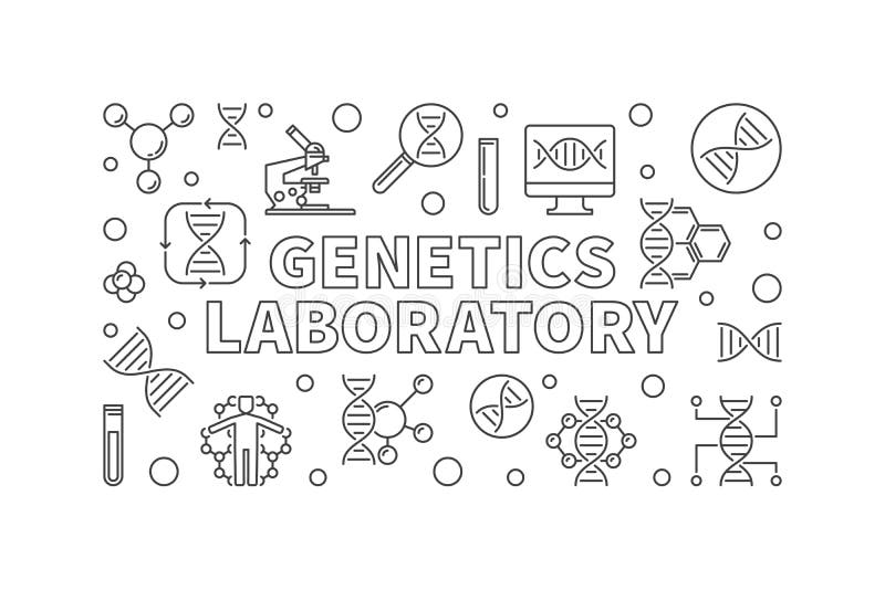 Genetics Laboratory Vector Circular Colored Line Illustration Stock ...