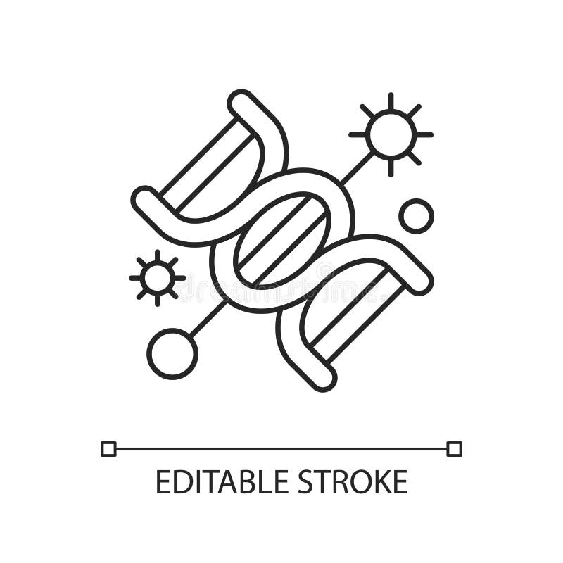 Genetics linear icons set stock illustration. Illustration of ...