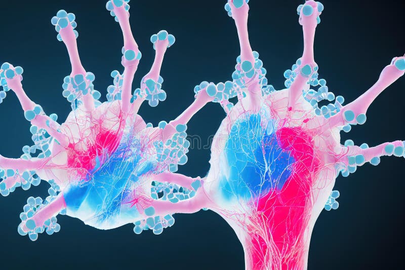 Genetics and Modeling in Science of Cell Molecule Closeup and Atoms in ...