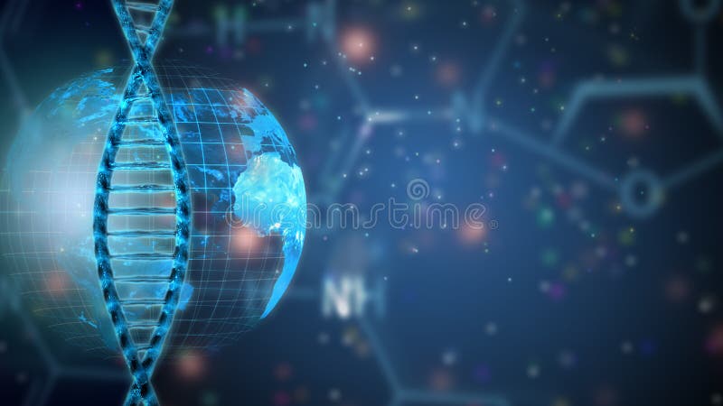 DNA and Genetics Research Concept. Hand is Holding Glowing DNA Molecule ...