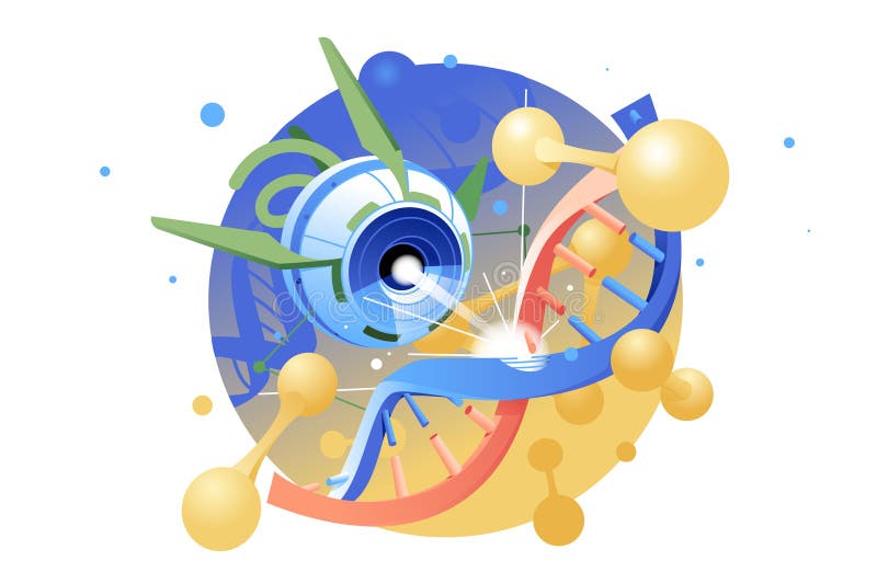 Genetics Science and DNA Modification Stock Vector - Illustration of ...