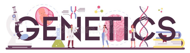 Genetics Typographic Header. Medicine and Science Technology Stock ...