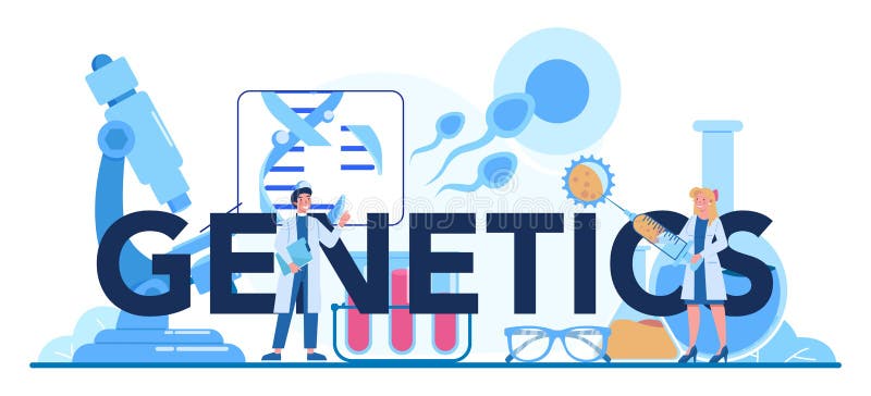 Genetics Typographic Header. Medicine and Science Technology Stock ...