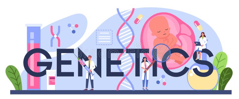 Geneticist Typographic Header. Medicine and Science Technology Stock ...