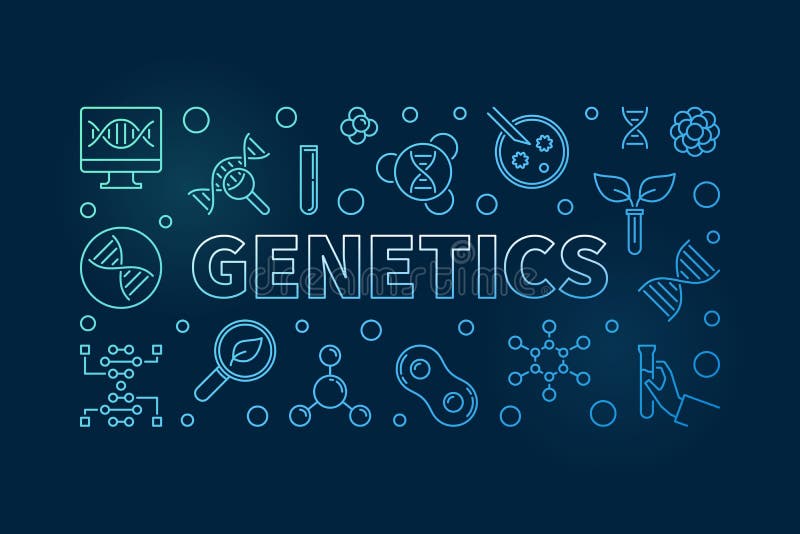 Genetics Blue Icons Set - Vector DNA Concept Symbols Stock Vector ...