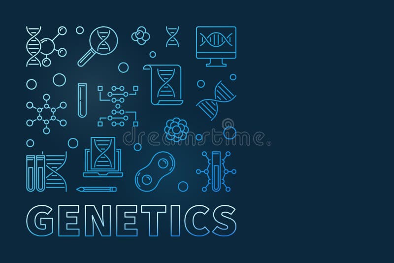 Genetics Blue Icons Set - Vector DNA Concept Symbols Stock Vector ...
