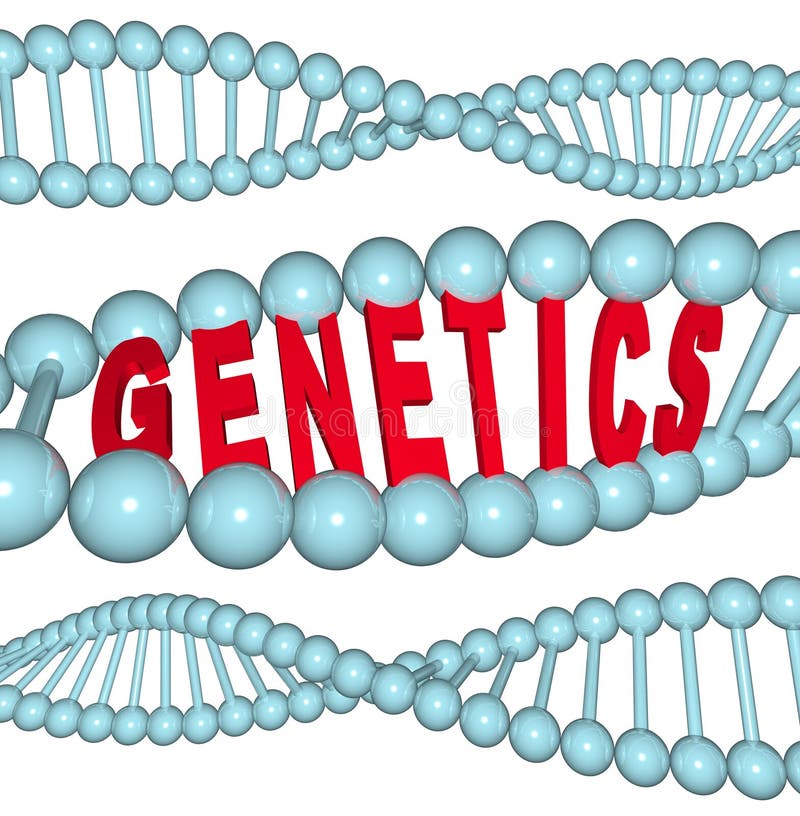 Genetik - Wort in DNA stock abbildung. Illustration von reihenfolge ...