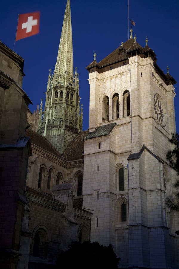 Geneva Cathedral Church; Switzerland Stock Image - Image of church ...