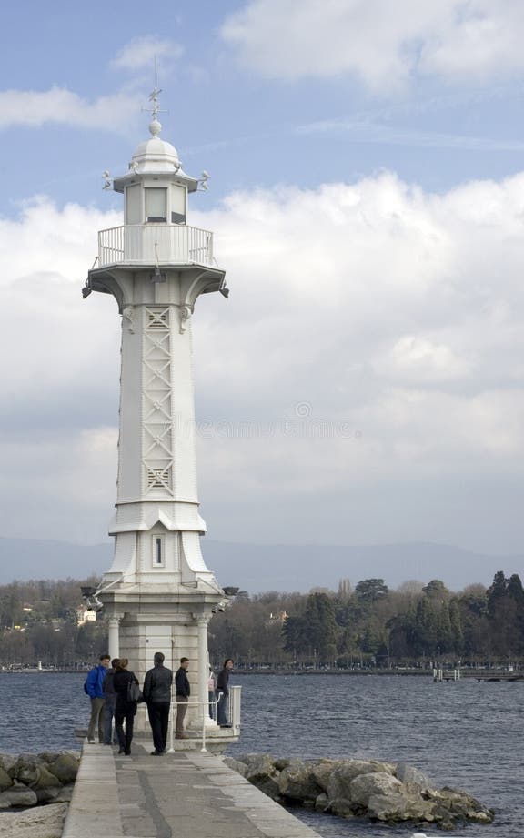 Geneva Lighthouse stock image. Image of visitors, view - 2157299