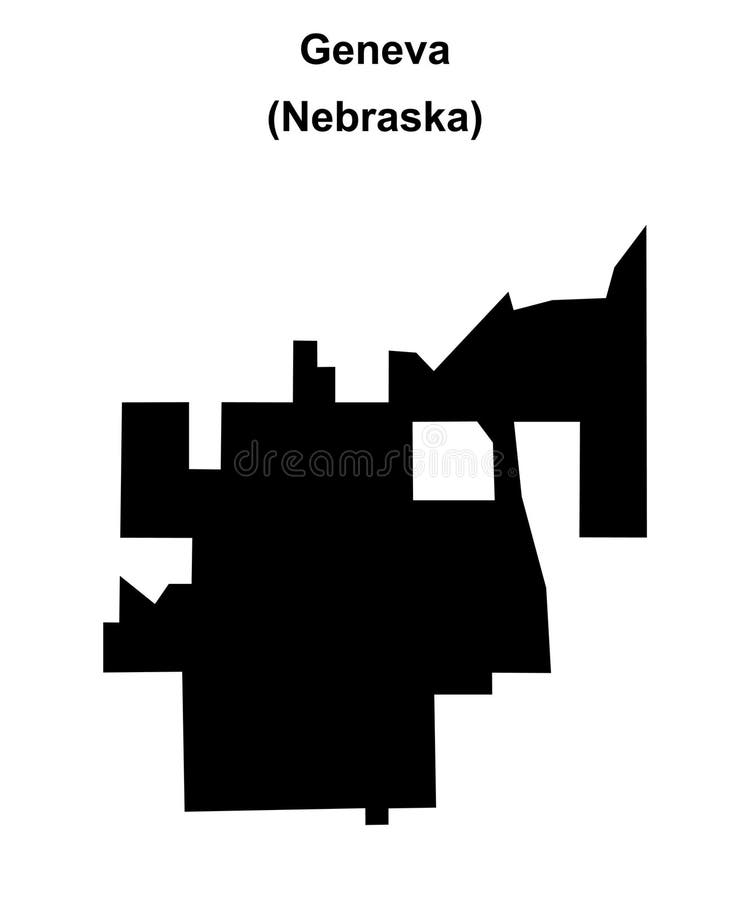 Geneva outline map stock illustration. Illustration of city - 387552855