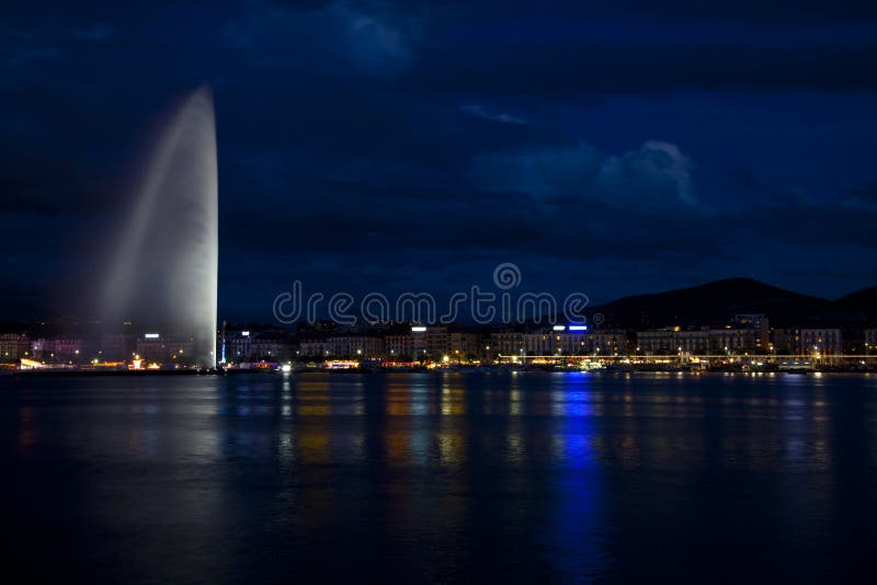 Geneva by Night stock image. Image of life, switzerland - 2946403