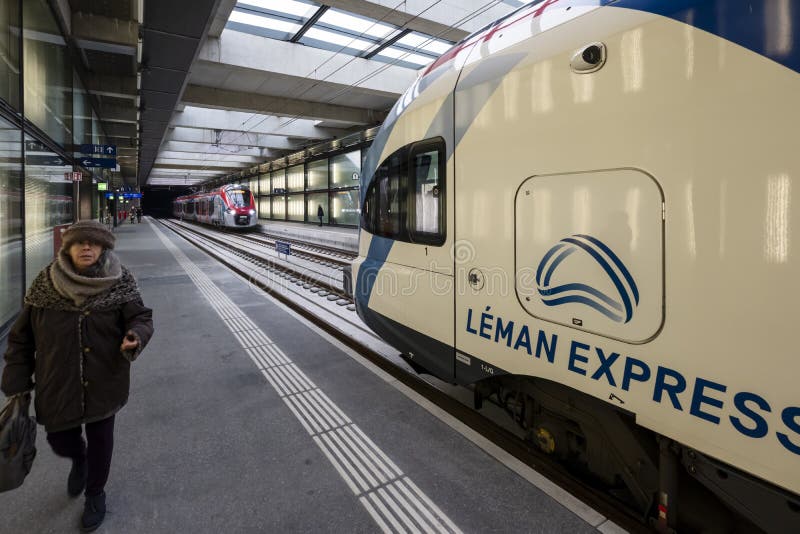 Geneva a Station of the Leman Express Editorial Stock Photo - Image of ...