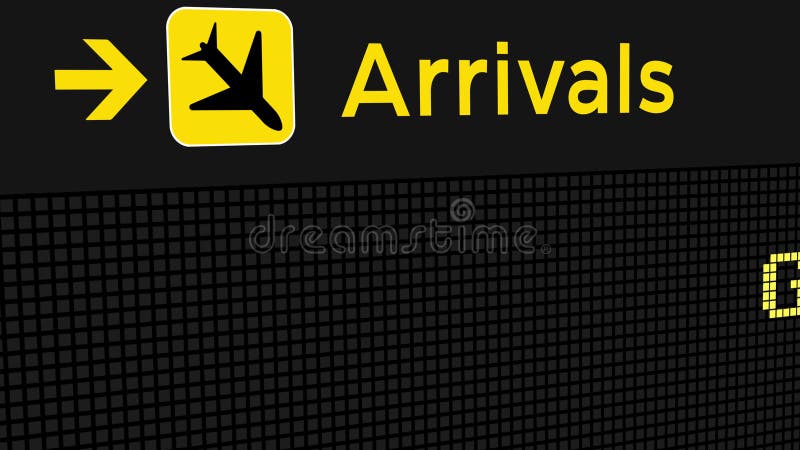 Geneva Text Animation Loop 4K on the Airport Arrival Board. Modern ...