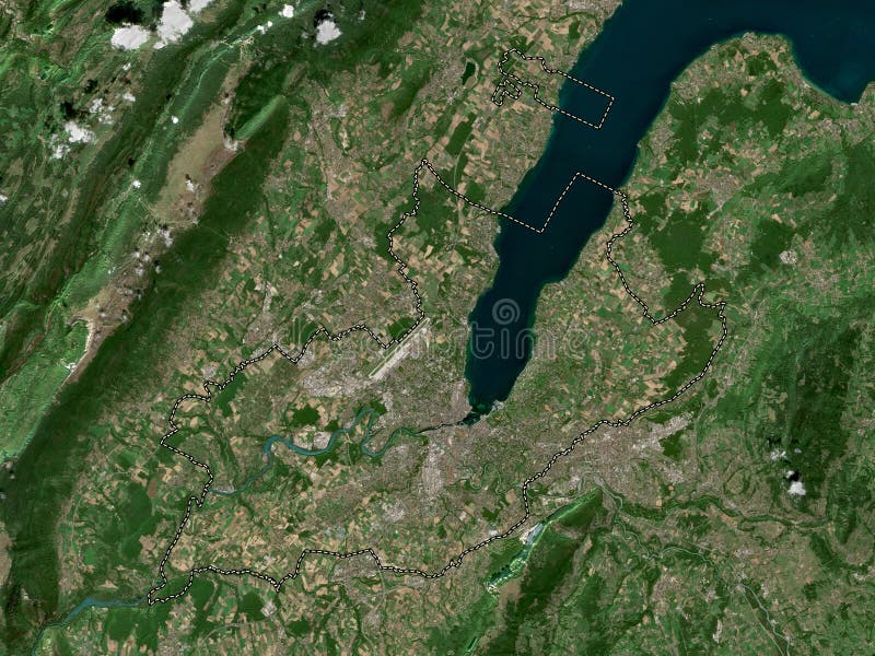Geneve, Switzerland. Low-res Satellite. No Legend Stock Illustration ...