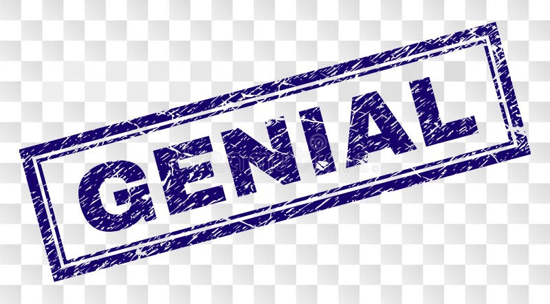 Grunge GENIAL Rectangle Stamp Stock Vector - Illustration of draft ...