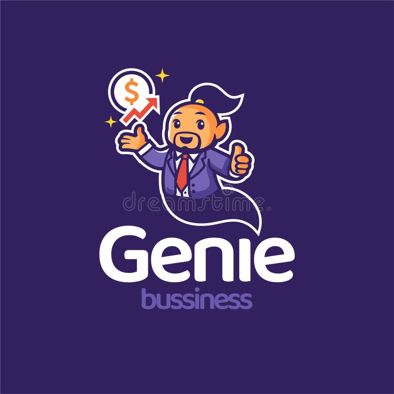 Genie Bussiness Mascot Logo Vector Stock Vector - Illustration of ...