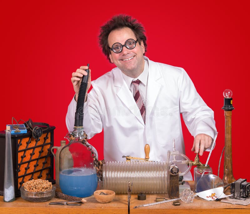 Professor Im Labor Stellt Auf Leerer Tafel Dar Stockbild - Bild von ...