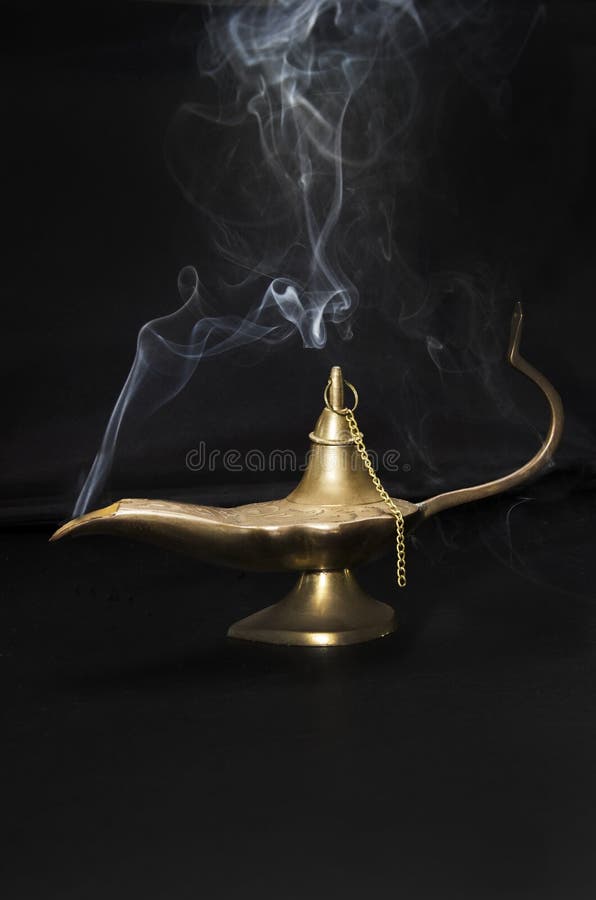 Aladdin Genie Lamp stock photo. Image of isolated, ghost - 8073234