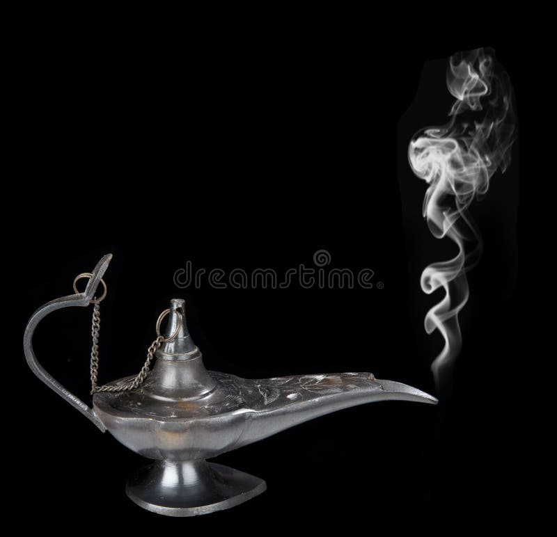 Smoking Genie Lamp stock photo. Image of metallic, aladdin - 5013488