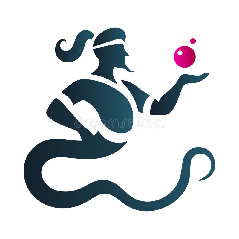 Genie Logo Design Vector Template Stock Illustration - Illustration of ...