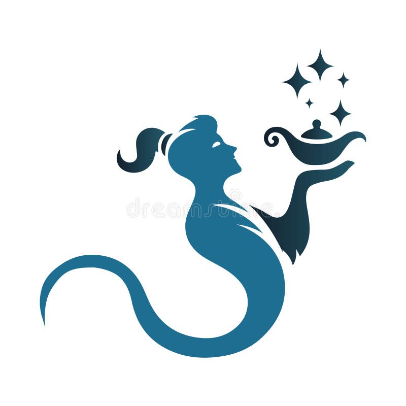 Genie Logo Design Vector Template Stock Illustration - Illustration of ...
