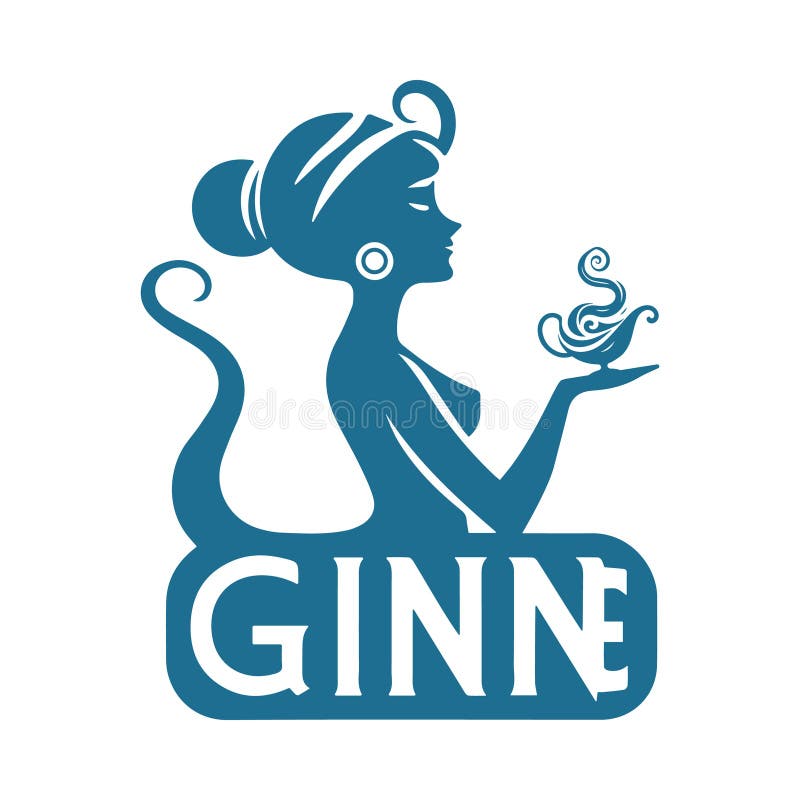 Genie Logo Design Vector Template Female Type Stock Illustration ...
