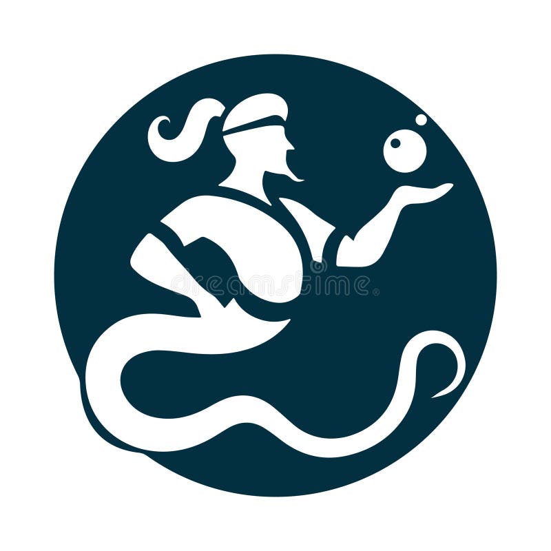 Genie Logo Design Vector Template Inside a Circle Stock Illustration ...