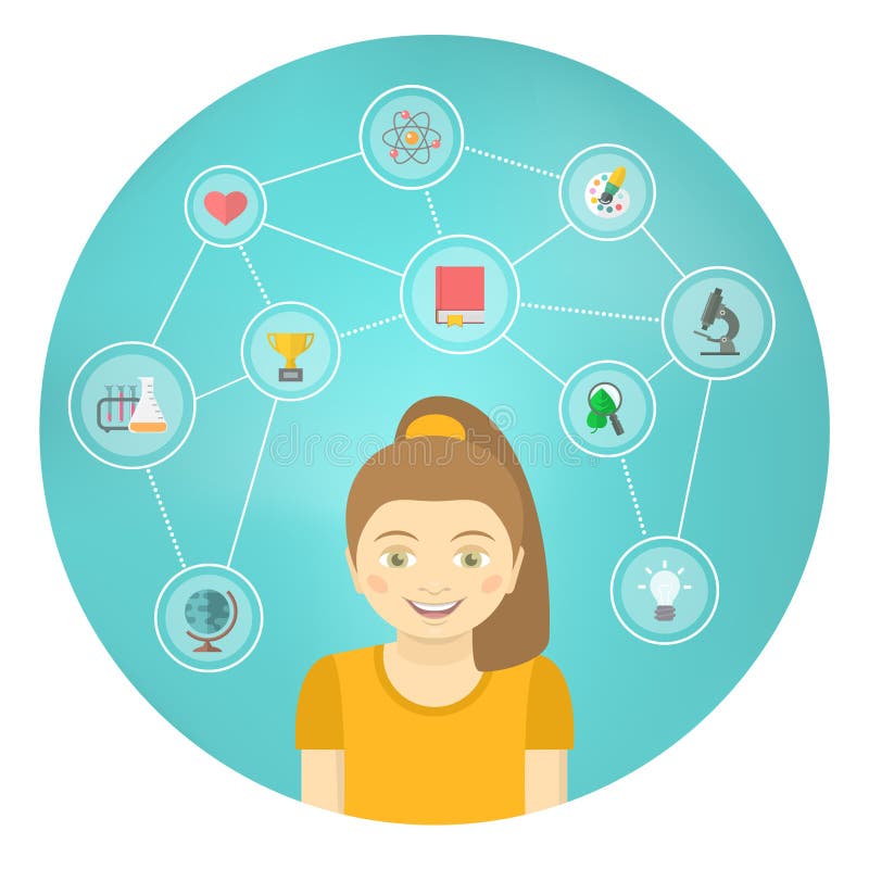 Genie-Junge Interessiert Begriffs-Infographics Vektor Abbildung ...