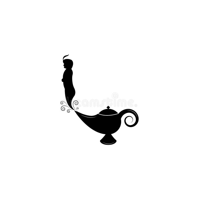 Genie Magic Lamp Logo Vector Stock Vector - Illustration of genie ...