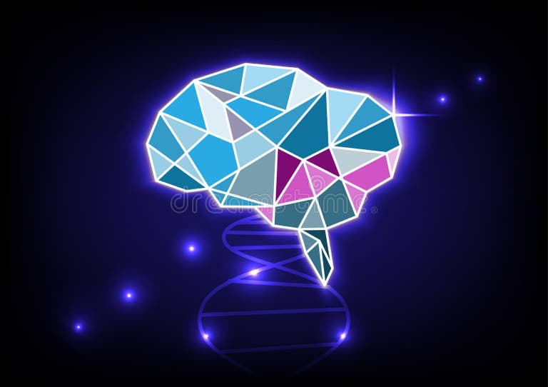 Genius brain Hitechnology stock vector. Illustration of digital - 265883247