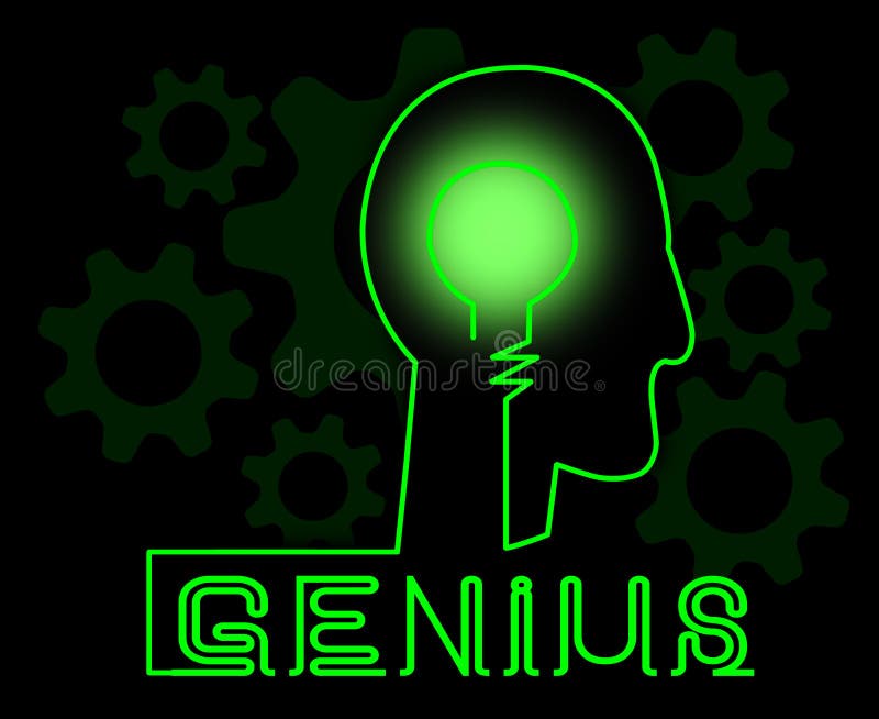 Genius Brain Meaning Specialist Solve and Guru Stock Illustration ...