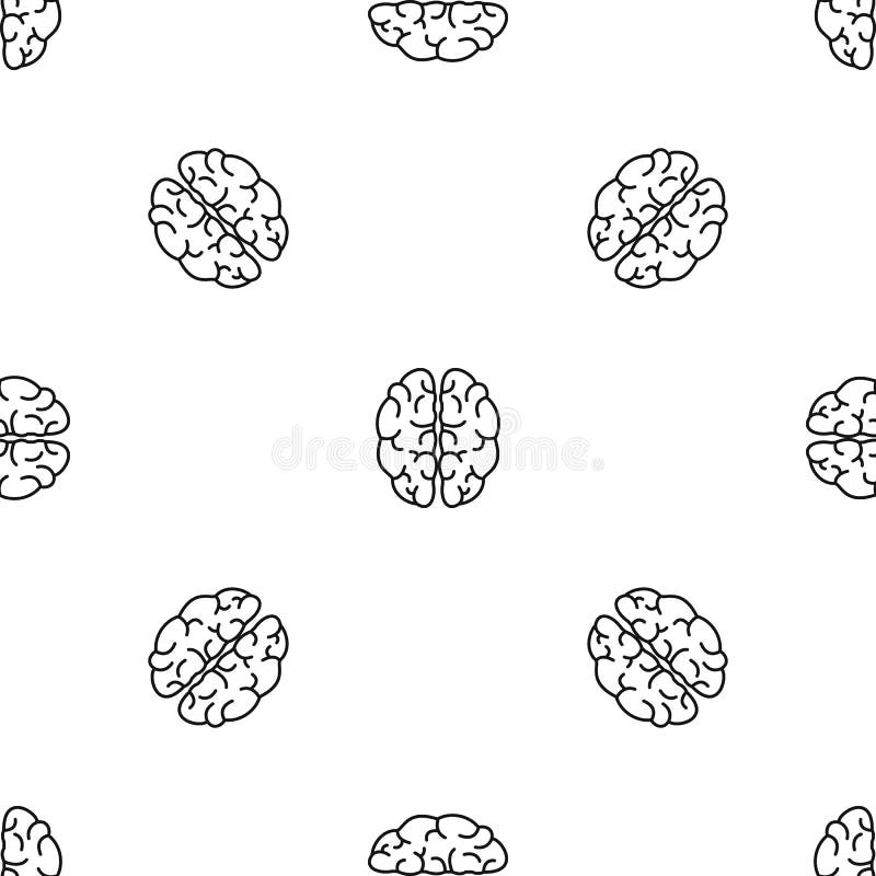 Genius Brain Pattern Seamless Vector Stock Vector - Illustration of ...