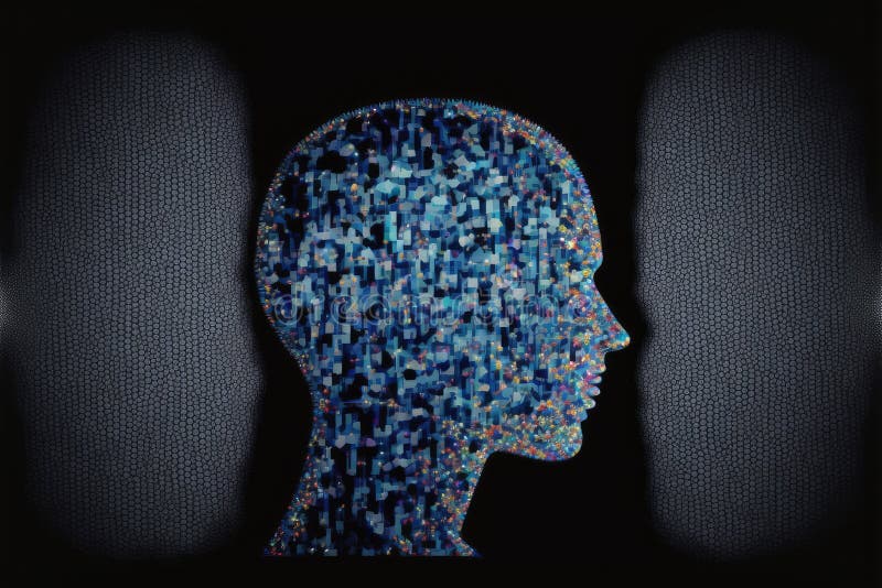 Genius Human Head with AI Brain Artificial Intelligence Virtual ...