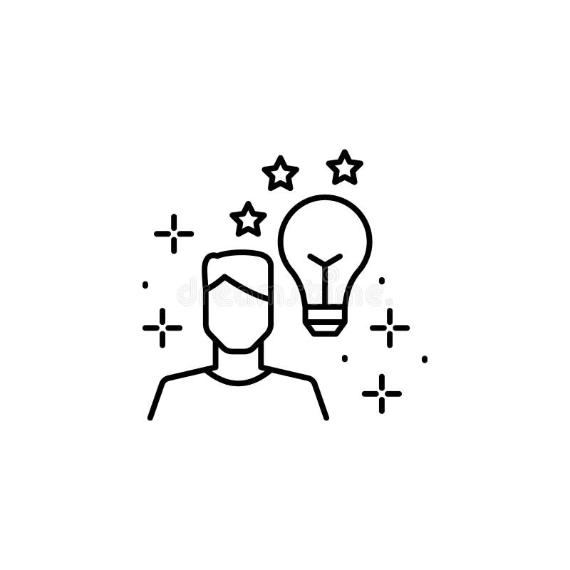 Genius, Human, Light Bulb Icon. Element of Medicine Icon Stock ...