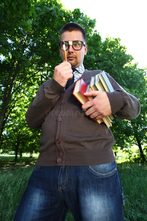 Genius nerd stock image. Image of glasses, outdoor, student - 20788835