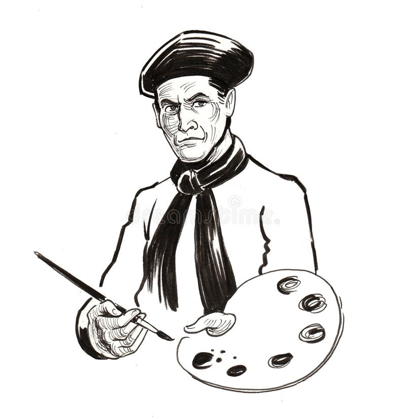 Genius painter stock illustration. Illustration of palete - 133420784