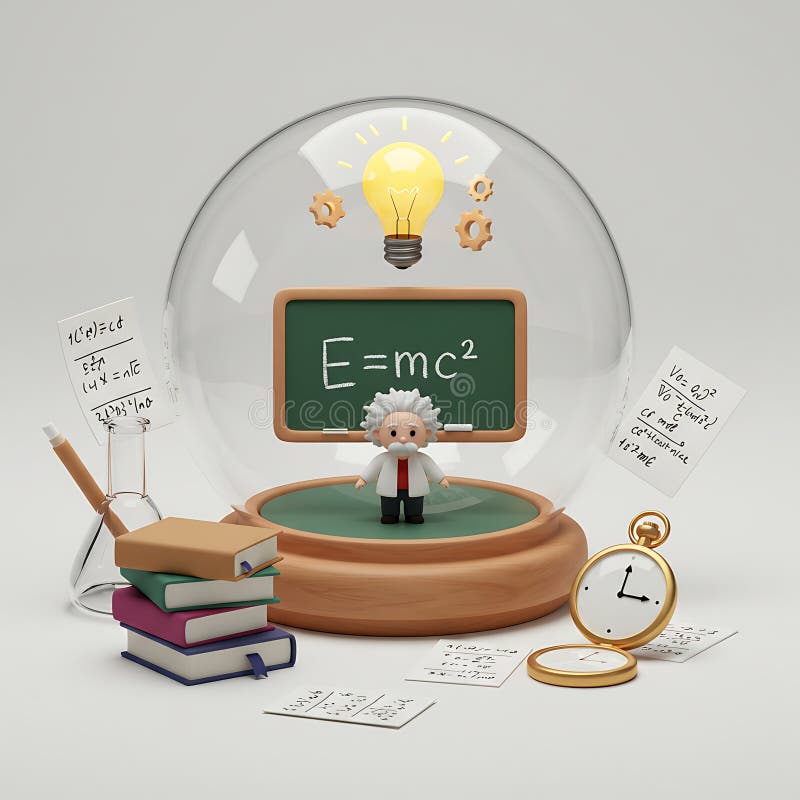 Genius Professor 3D Render: Physics, Science, Education Concept Stock ...